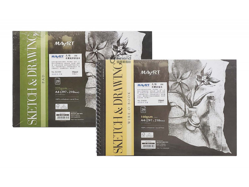 Mayart美雅Sketch&Drawing無酸荷蘭素描本160-225gsm A4